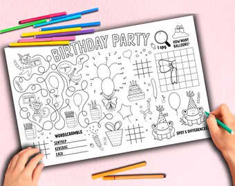 Coloring Birthday Mat - Etsy