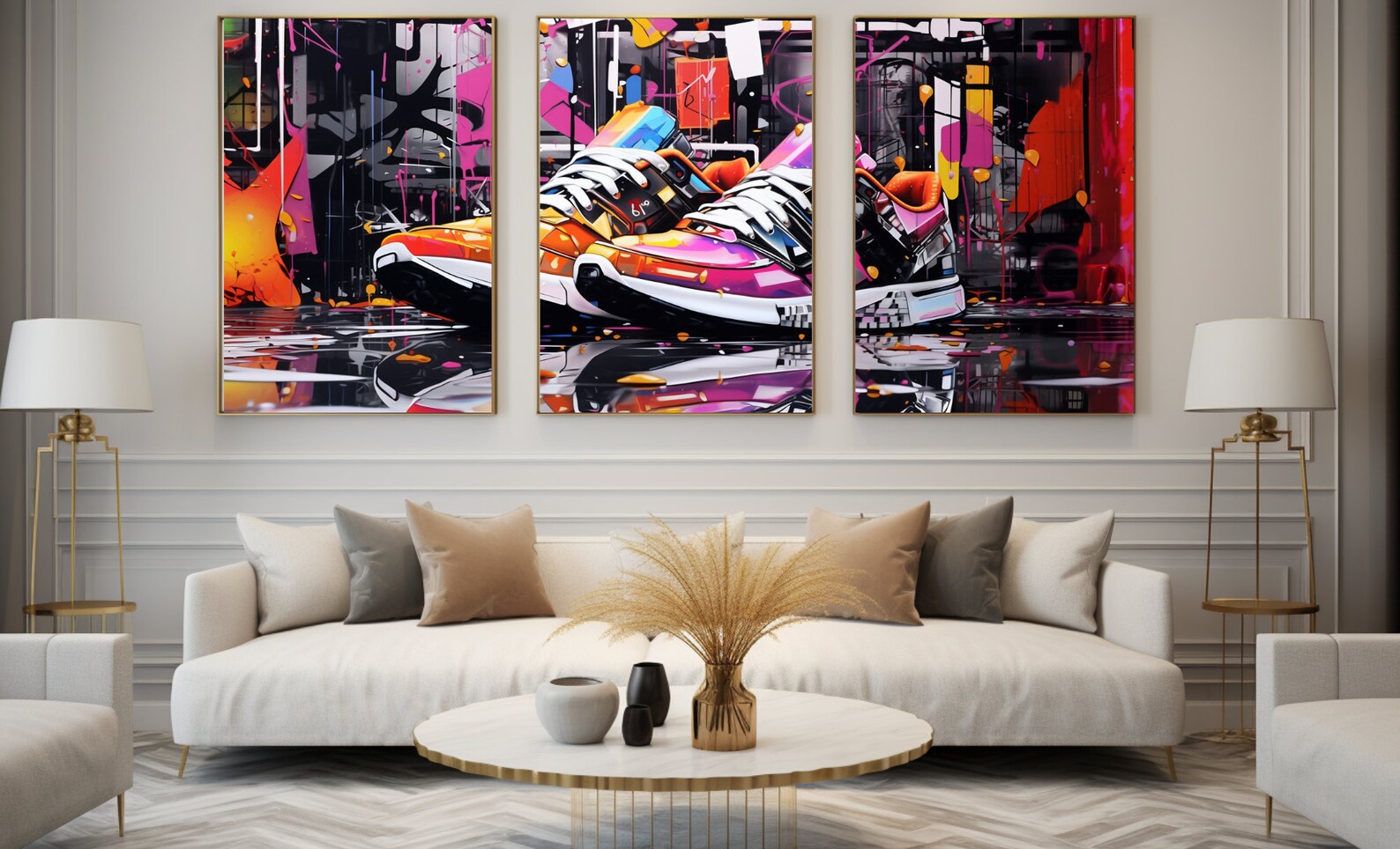 3 Panel Wall Art Sneakers Pop Art Sneaker Collection Canvas - Etsy