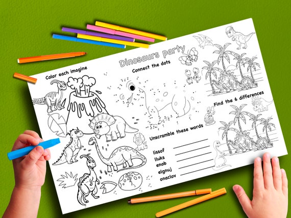 Dinosaur Theme Printable Dinosaurs Dino Coloring Page Kids - Etsy
