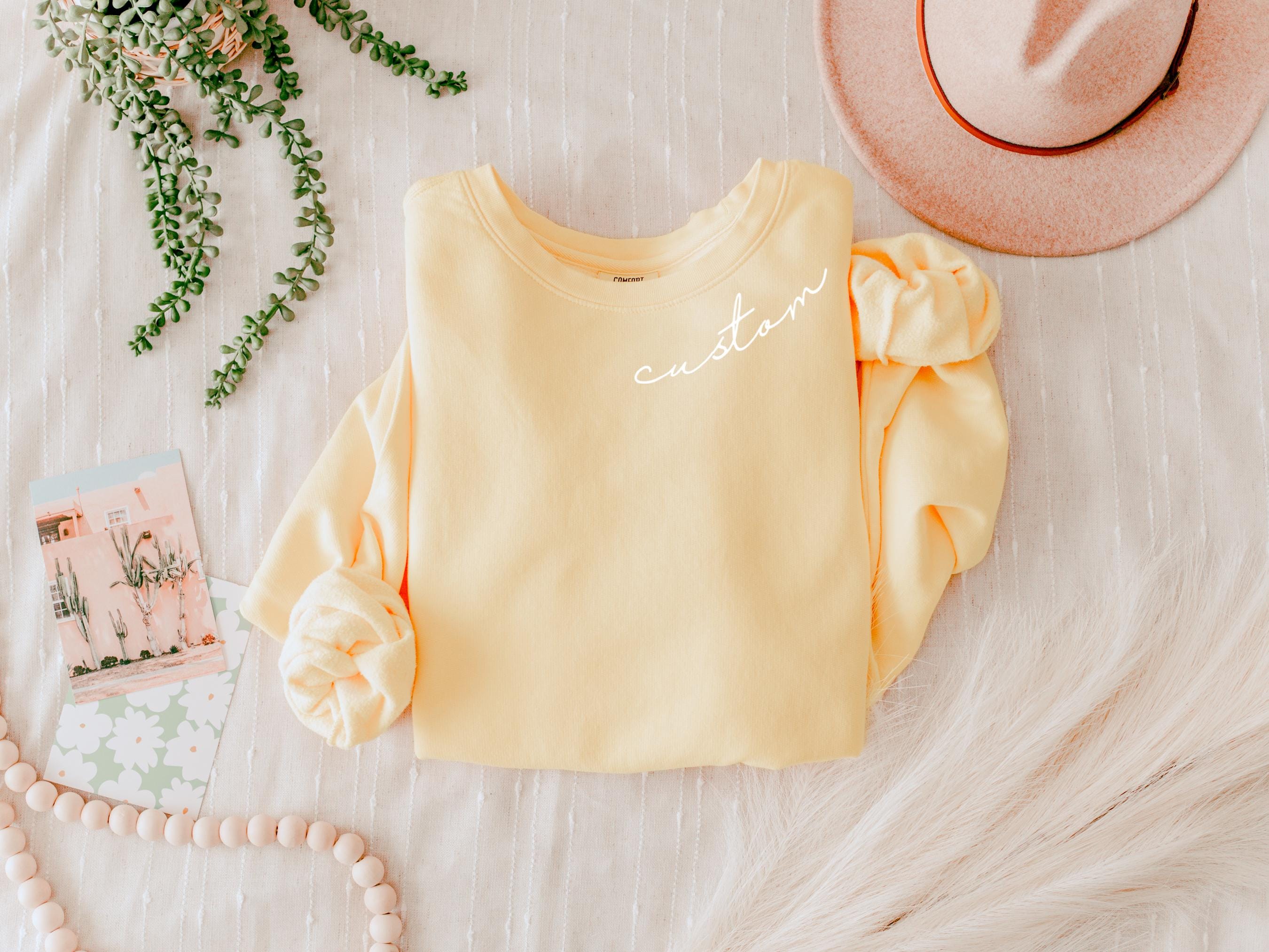 Comfort Colors Custom Neck Around Cursive Letters Sweatshirt ...