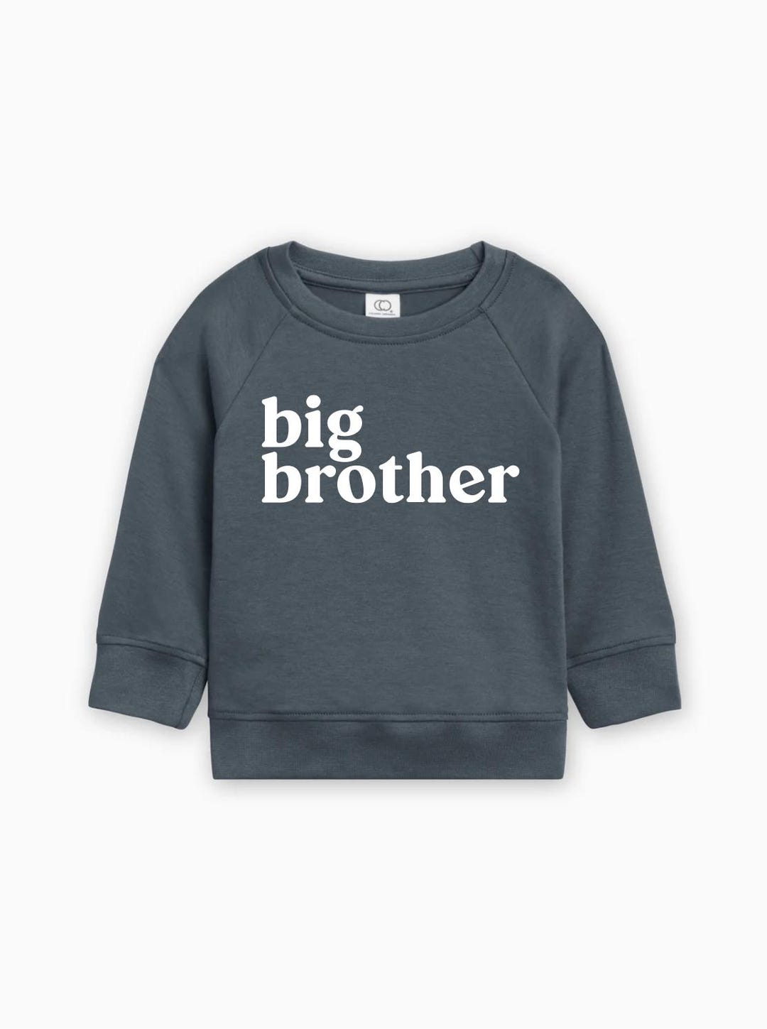 Big Brother (serif) Organic Toddler Pullover | Big Bro Toddler Crewneck ...