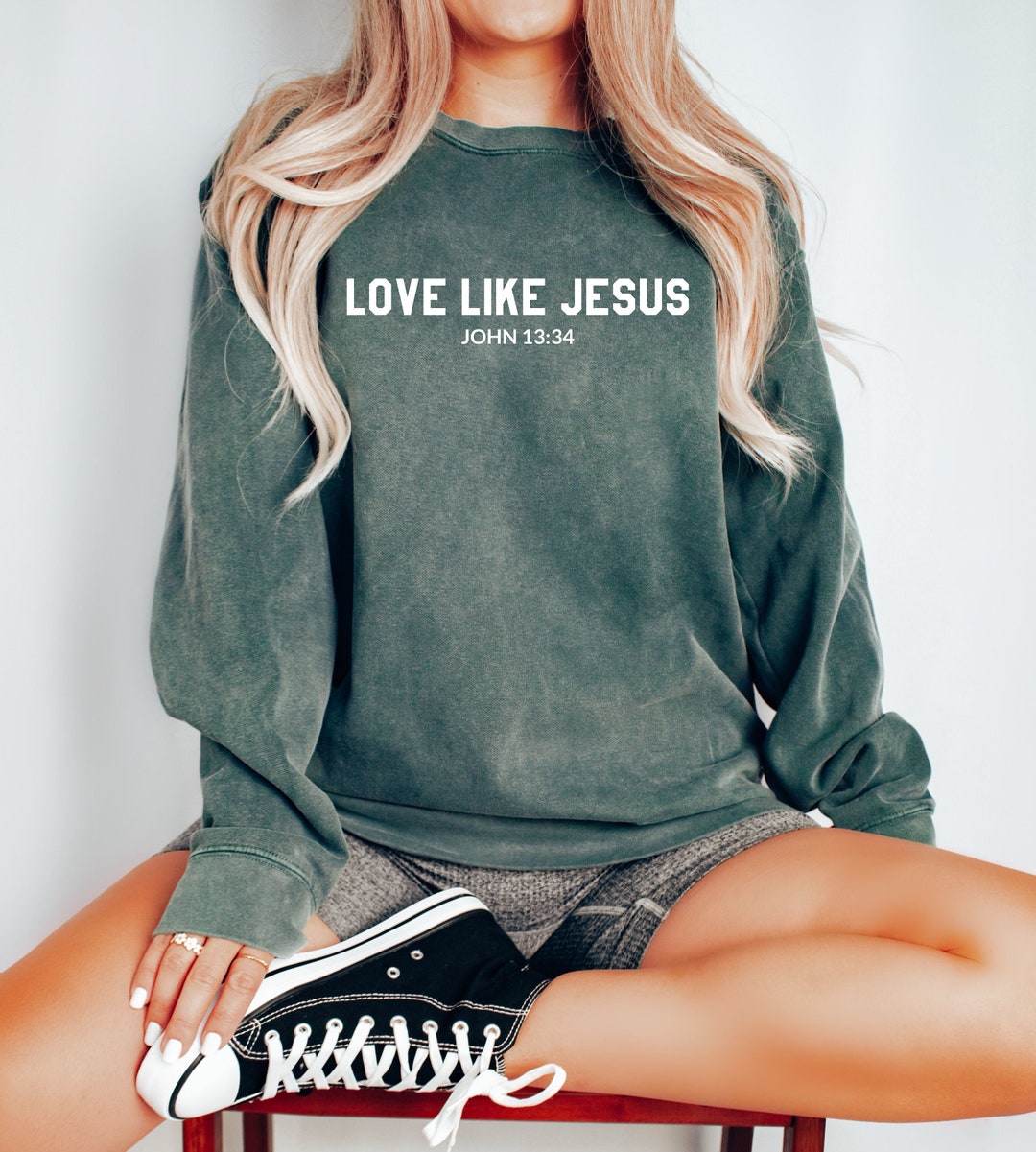 Comfort Color Christian Love Like Jesus Sweatshirt Jesus Sweater, Bible ...