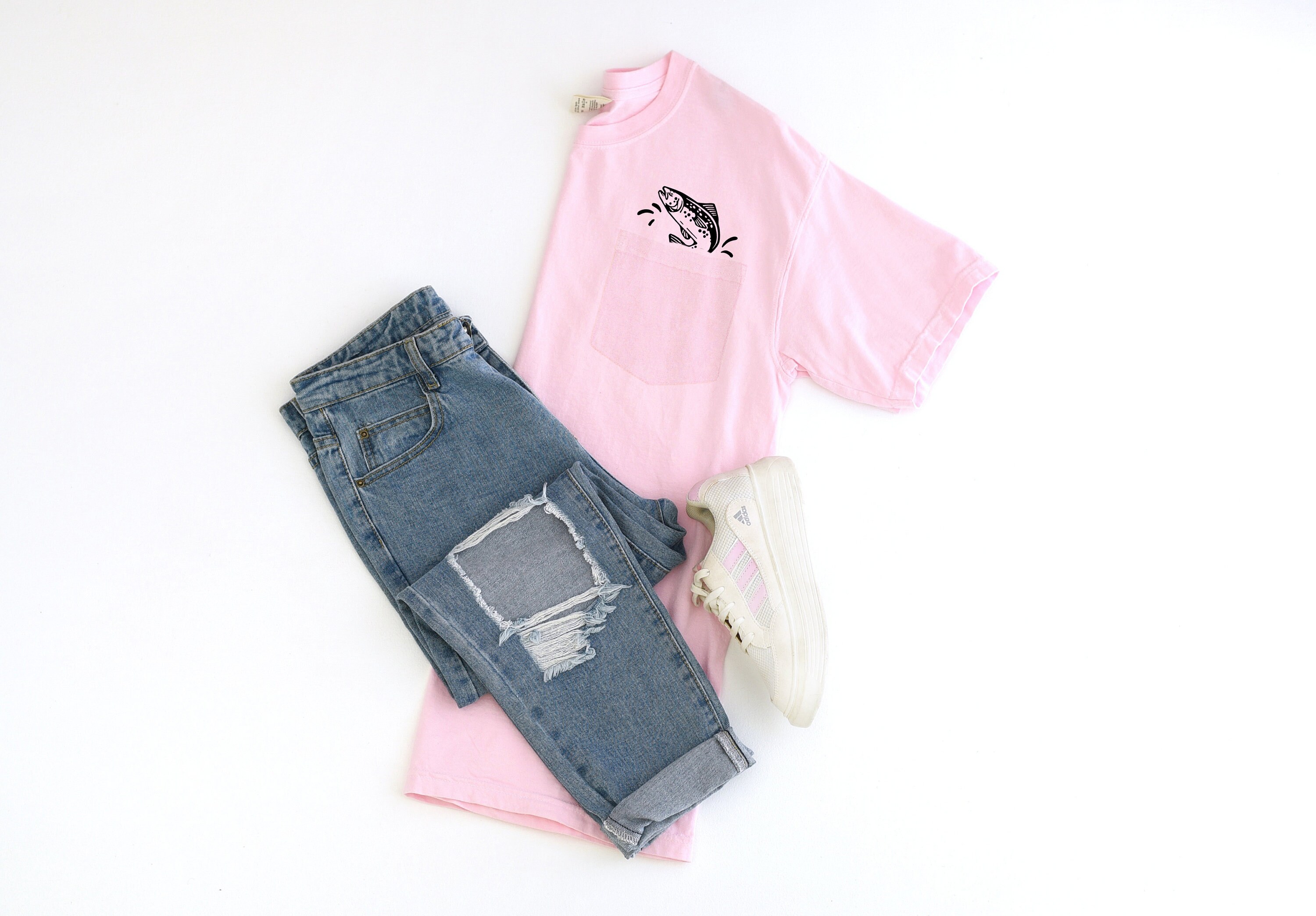 Comfort Colors Fish Pocket Tshirt Nature Shirt Camping - Etsy