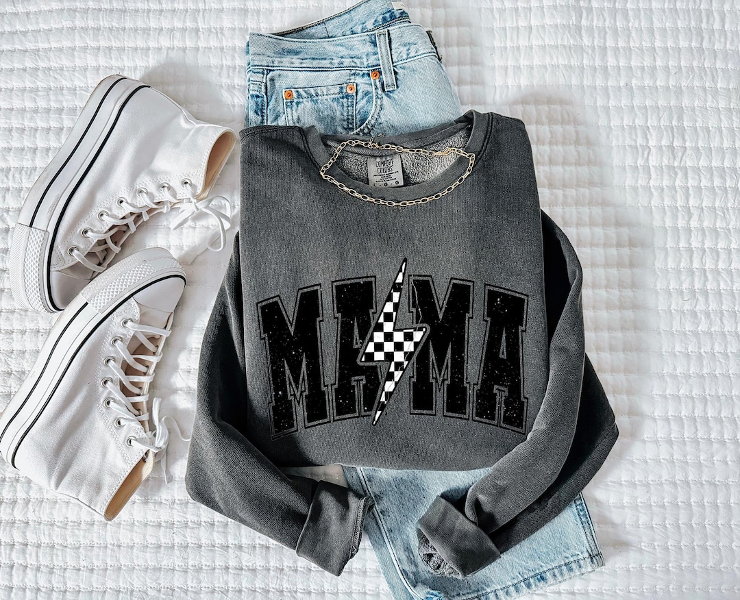 Comfort Colors Mama Lightning Mid-weight Vintage Sweatshirt | Mom Cute ...