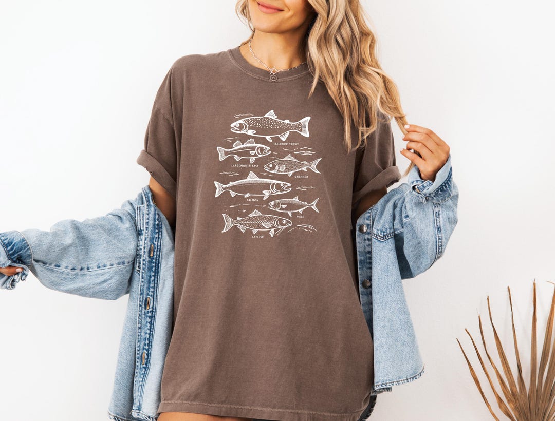 Nature, Fish, Salmon, Sardines, Camping, Fishing Comfort Colors Shirt ...
