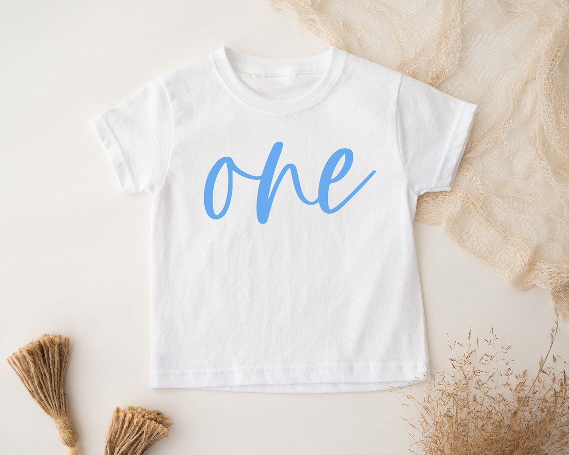 Cursive One Period 1st Birthday Shirt Baby Girls and Baby Boys First ...