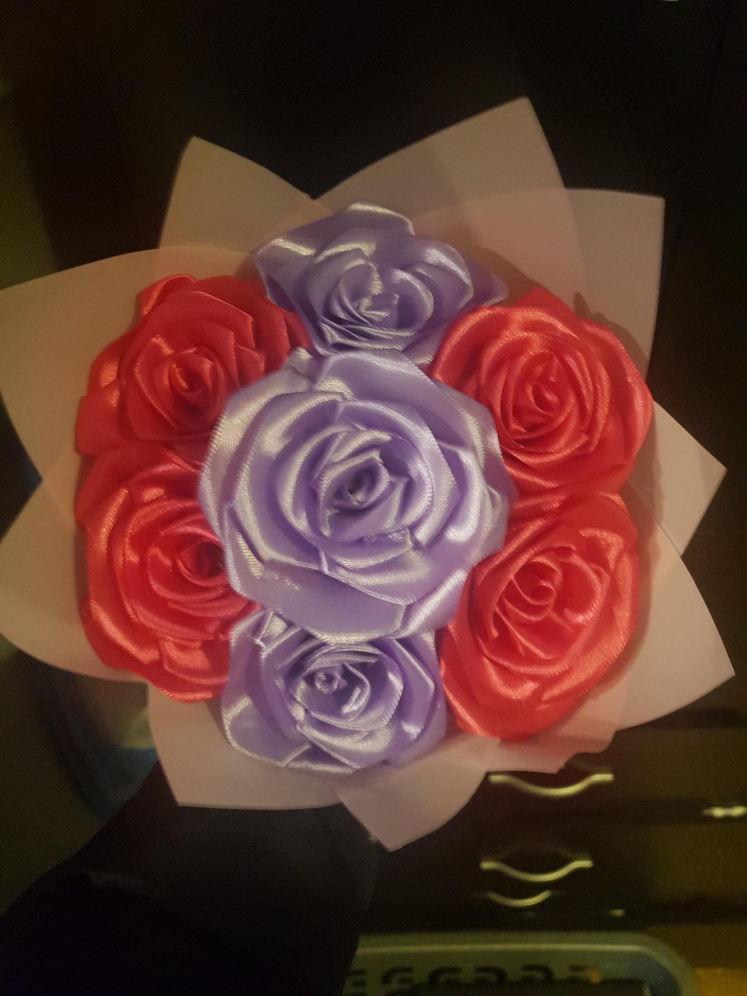 7 Ribbon Rose Count Bouquets Customisable - Etsy