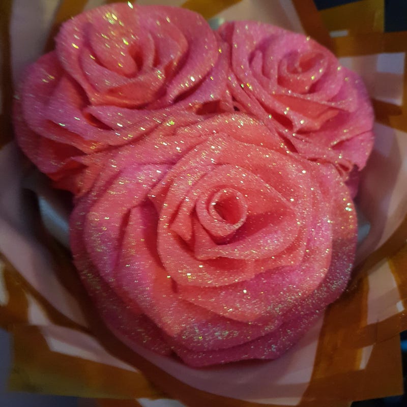 Glitter Roses Bouquet - Etsy UK