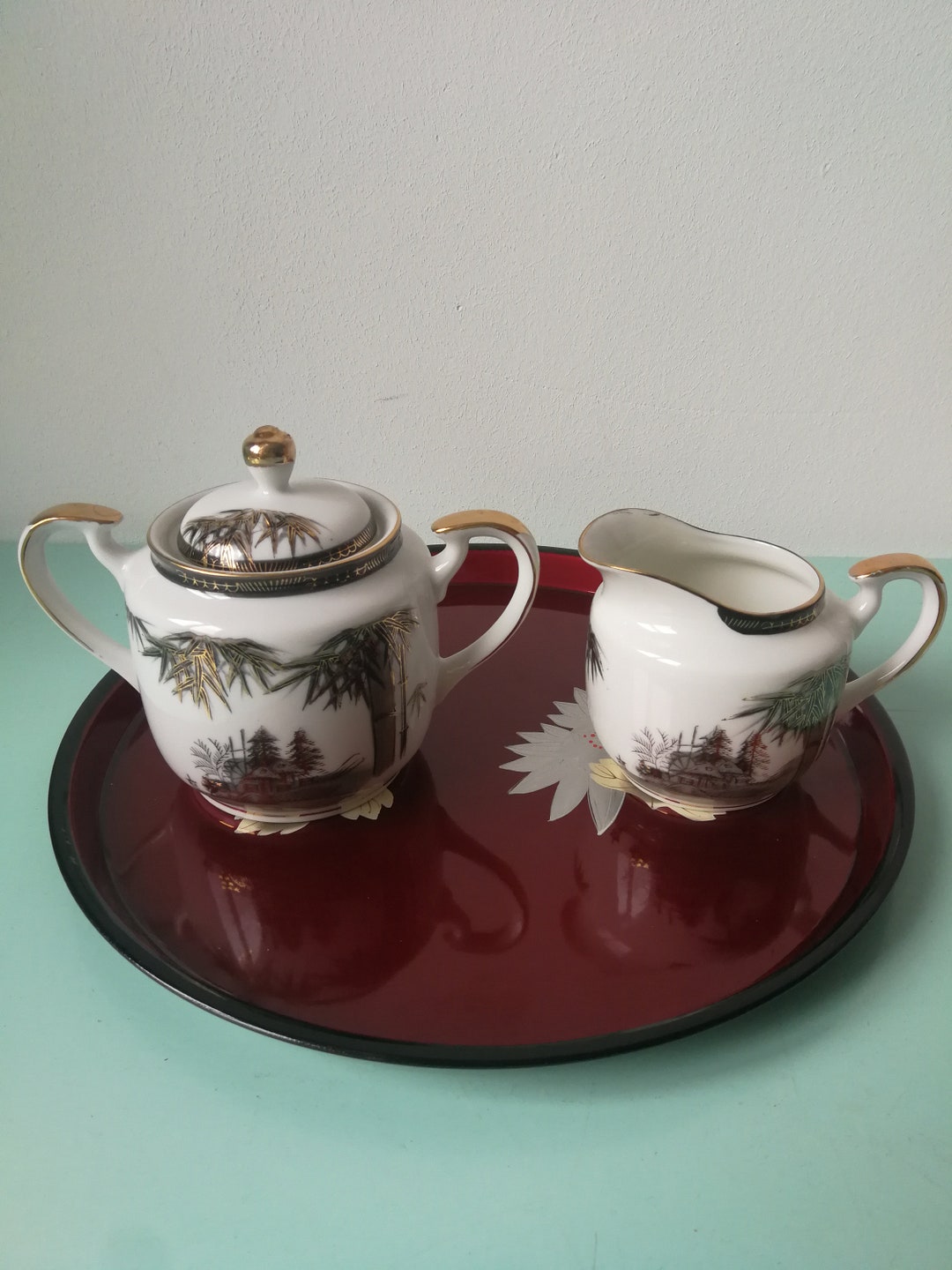 Hayasi Kutani Japanese Porcelain Tea Set With Gold Hand Painted Décor ...