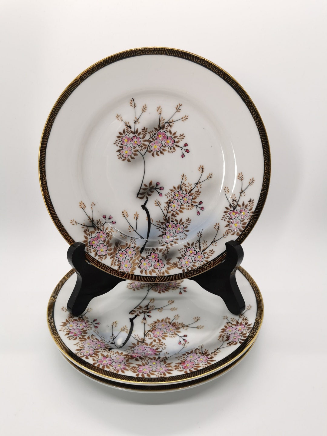 Set of 3 Japanese Nippon Tokusei Porcelain Plates With Hand - Etsy