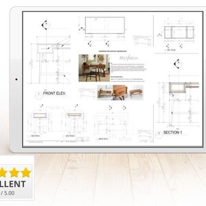 Handmade Mid-century Modern Desk Plans Furniture DIY (Download Now) - Etsy