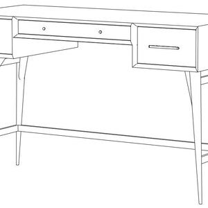 Handmade Mid-century Modern Desk Plans Furniture DIY (Download Now) - Etsy