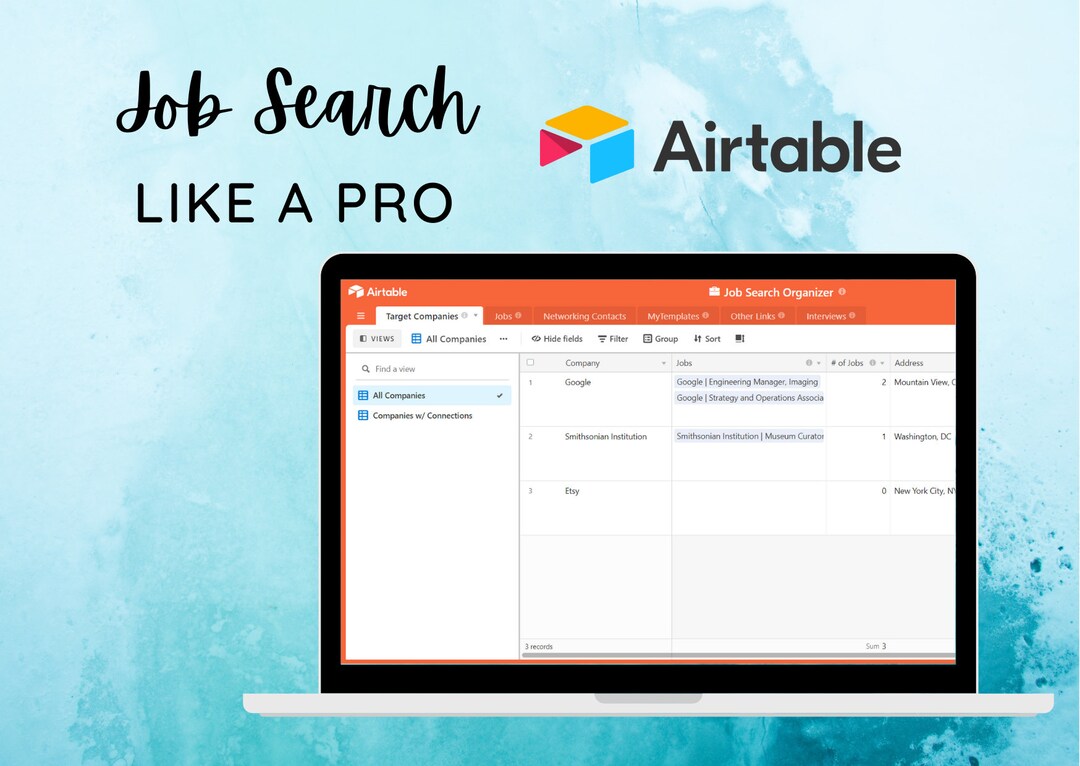 Job Search Organizer Template via Airtable - Etsy