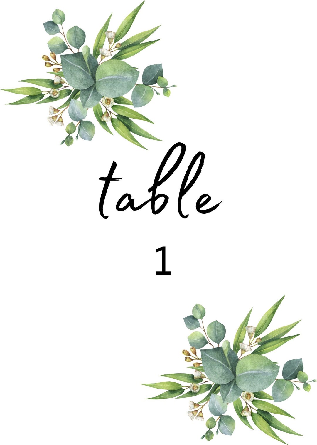Classic Table Number Template, Elegant Card, Printable, Minimalist ...