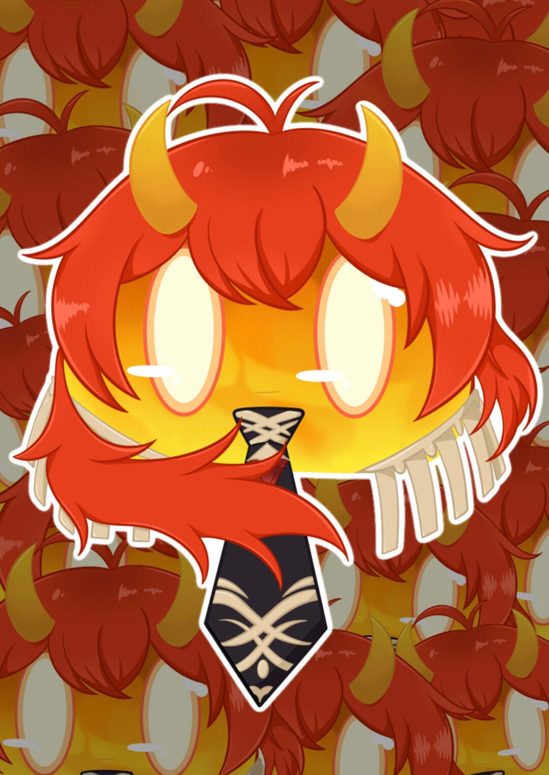 Character Diluc as a Pyro Slime Sticker in Genshin Impact Online Game ...