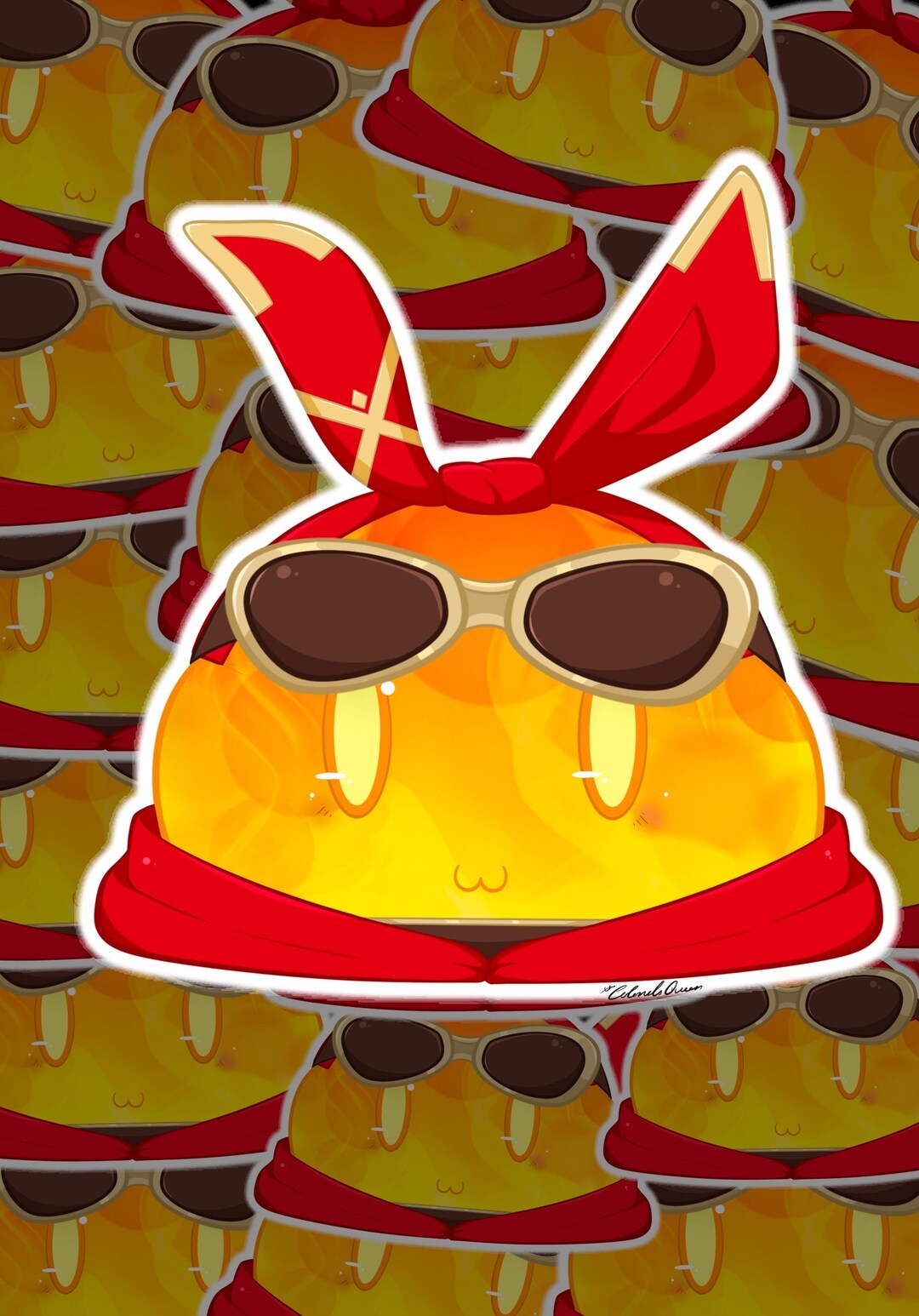 Character Amber as a Pyro Slime Sticker in Genshin Impact Online Game ...