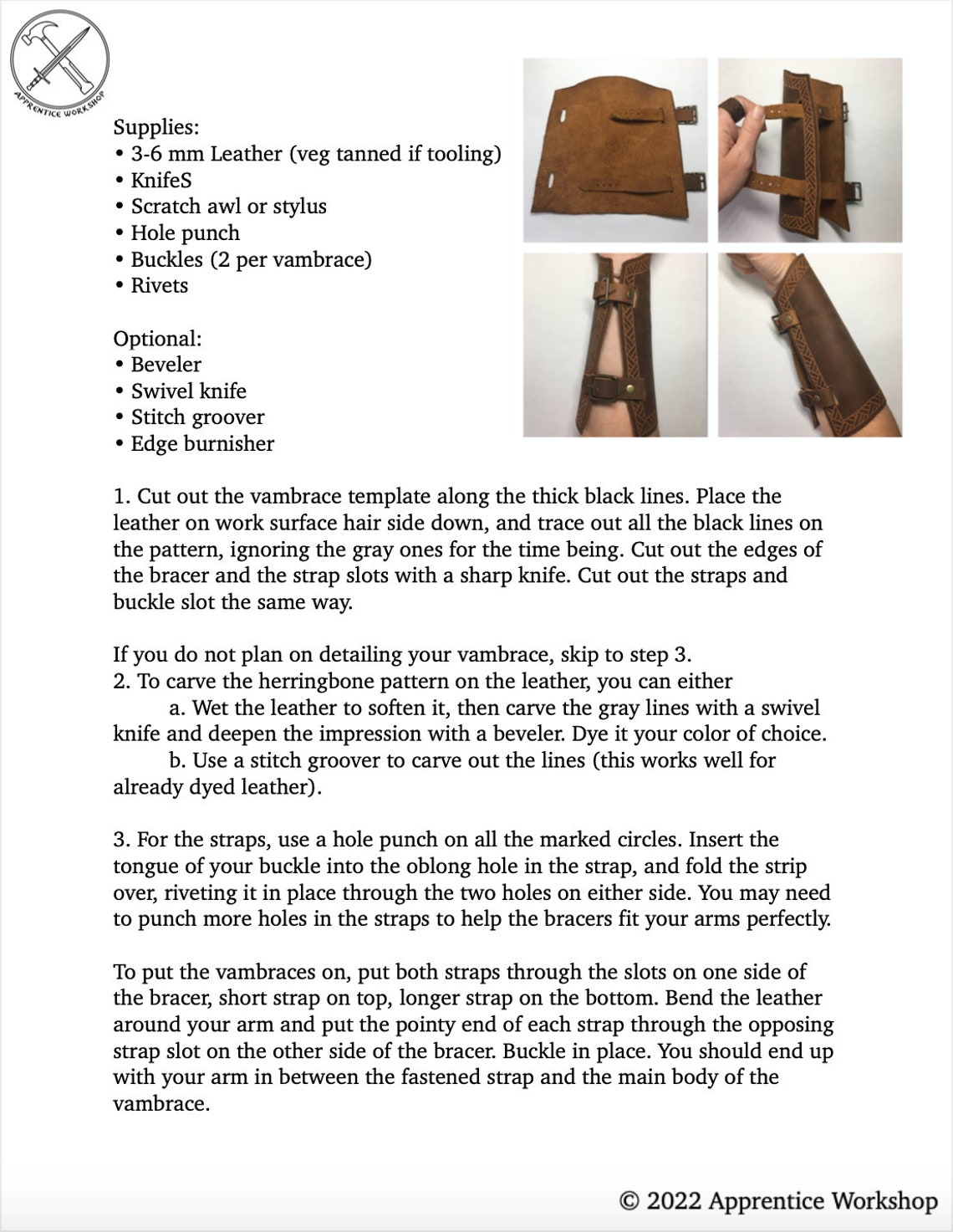 Viking Leather Vambraces PDF Armor Pattern Download | Etsy