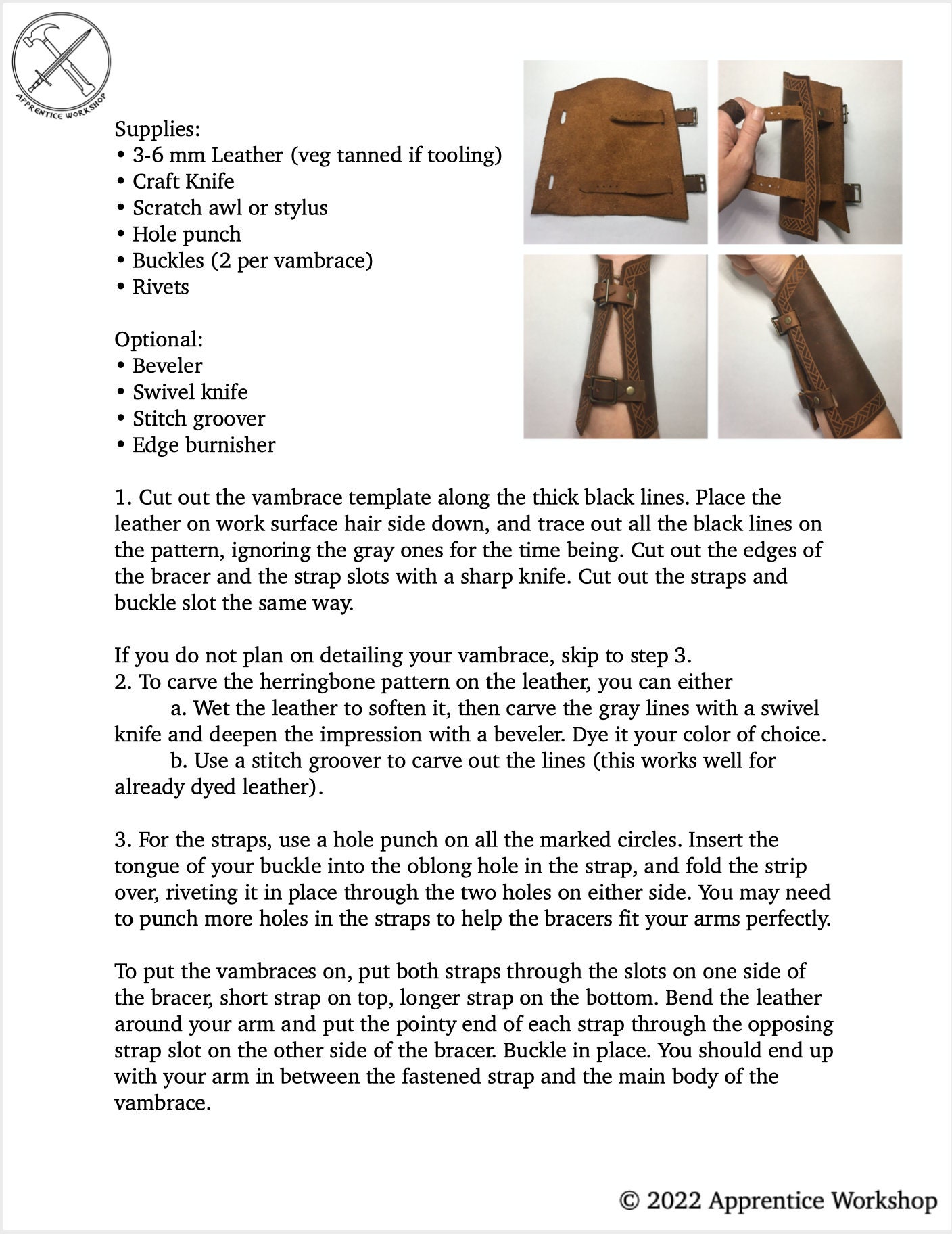 Viking Leather Vambraces PDF Armor Pattern Download - Etsy