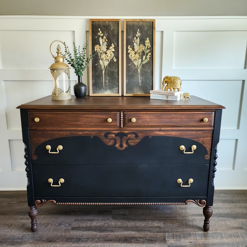 SOLD Refinished Antique Buffet / Large Dresser - Etsy