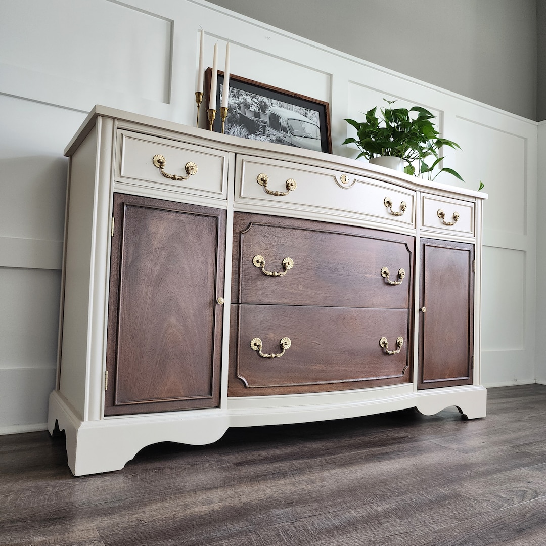 SOLD Two Toned Solid Wood Buffet - Etsy