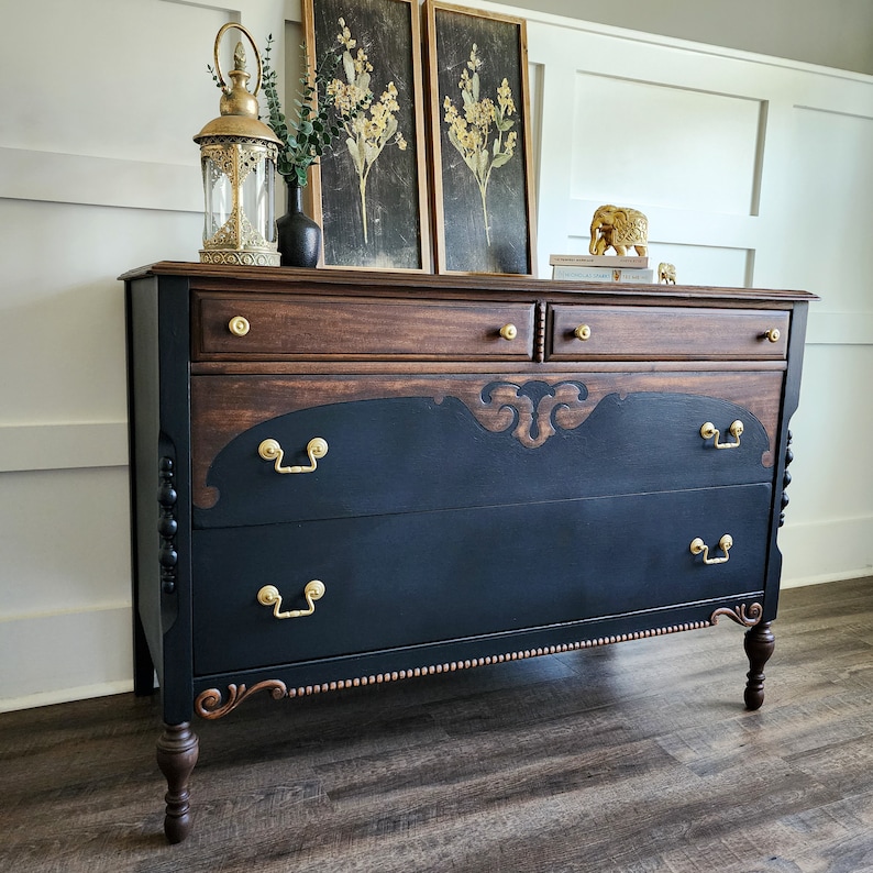 SOLD Refinished Antique Buffet / Large Dresser - Etsy