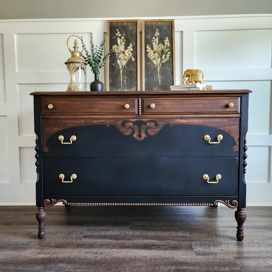 SOLD Refinished Antique Buffet / Large Dresser - Etsy