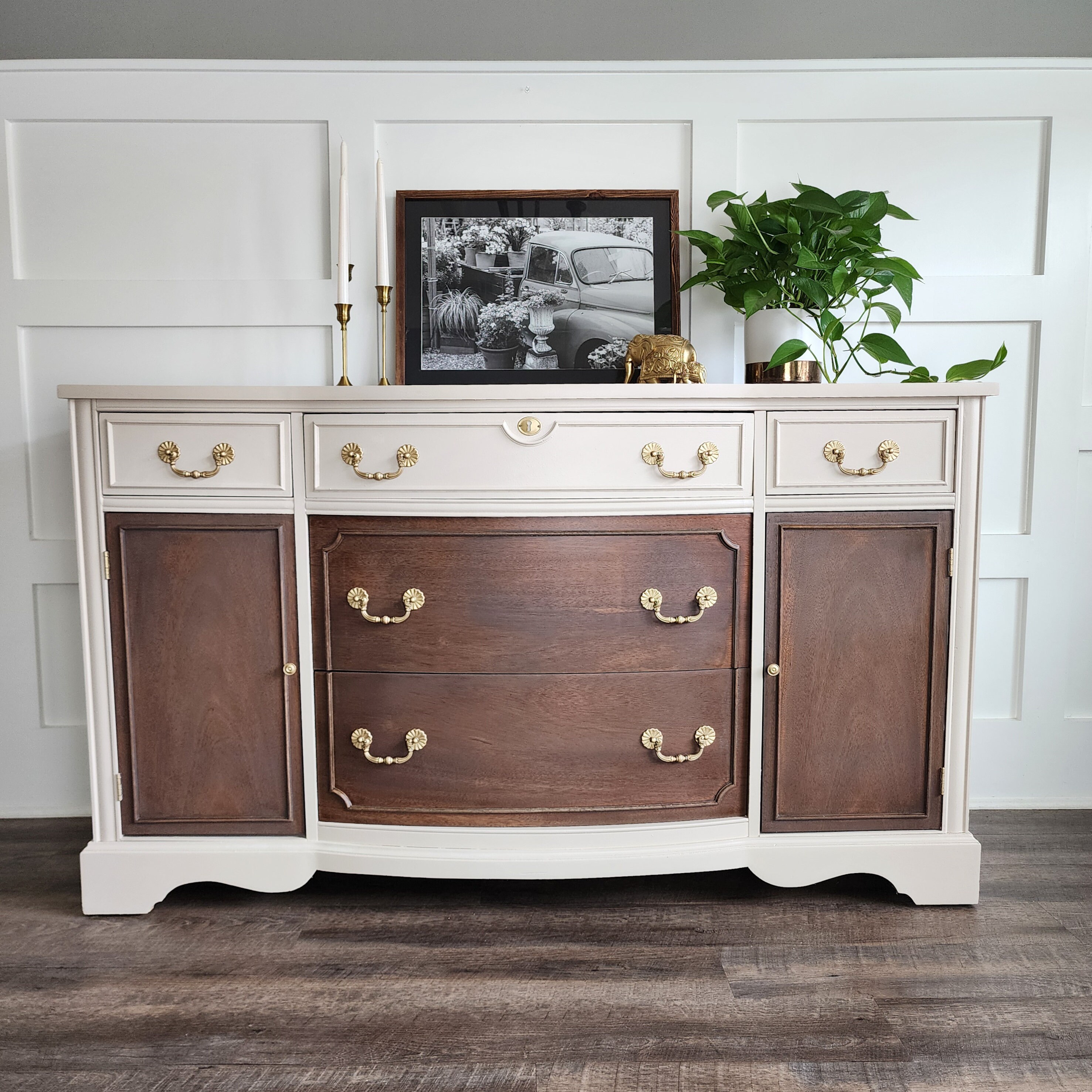 SOLD Two Toned Solid Wood Buffet - Etsy