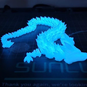 Glow in the Dark 3D Printed Articulaed Crystal Dragon With Egg - Etsy
