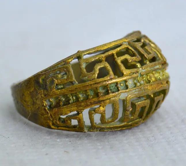 RARE Antique Handmade Moroccan Brass Berber Ring, Ancient Solid Bronze ...