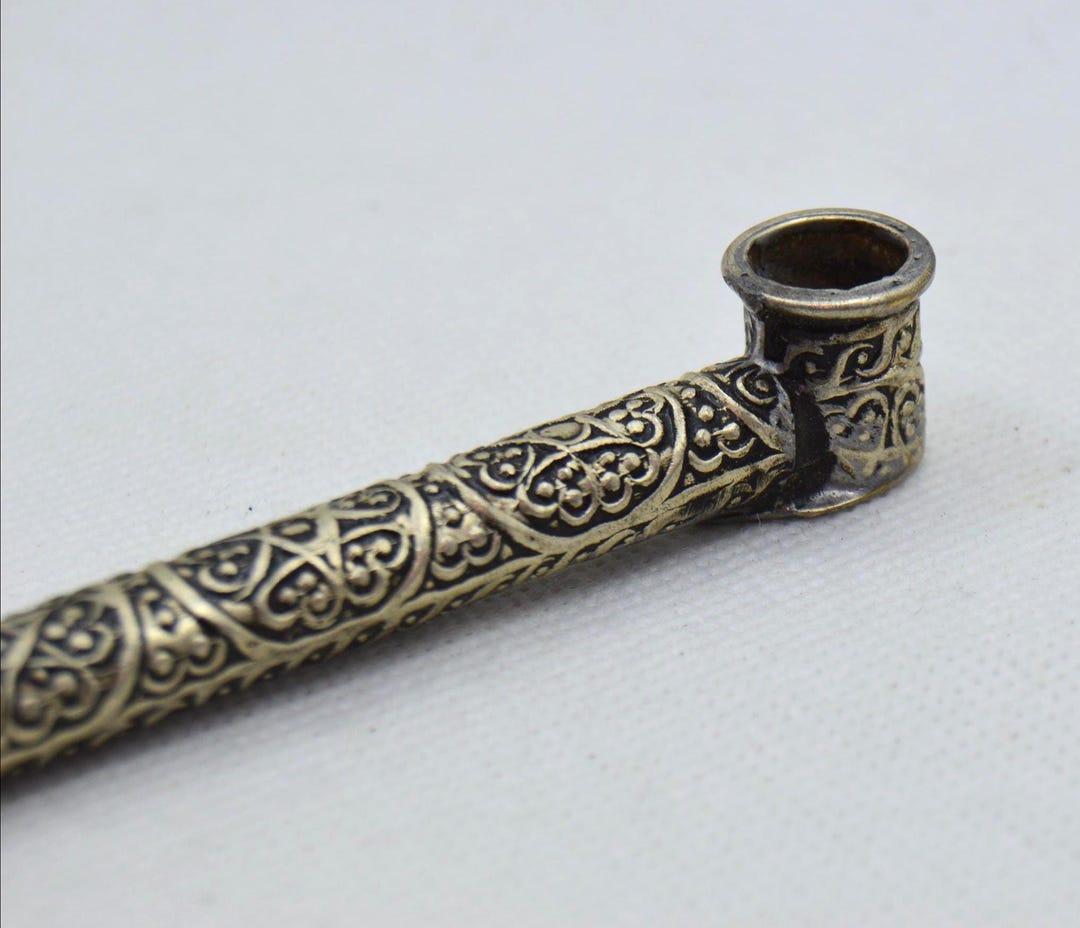 Rare Ancient MOROCCAN SEBSI Pipe – Engraved Silver Tobacco Casting ...