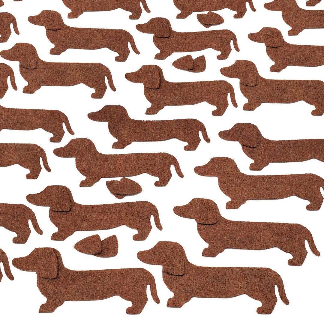 16 Felt Dachshund Dog Shapes | Pre-cut Shape for DIY Ornaments, Sewing ...