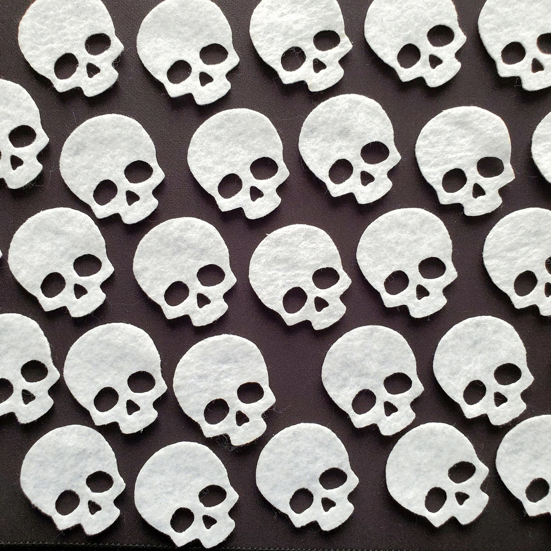 50 Pre-cut Felt Skulls | Precut Shapes for DIY Sewing Crafts | Die Cut ...