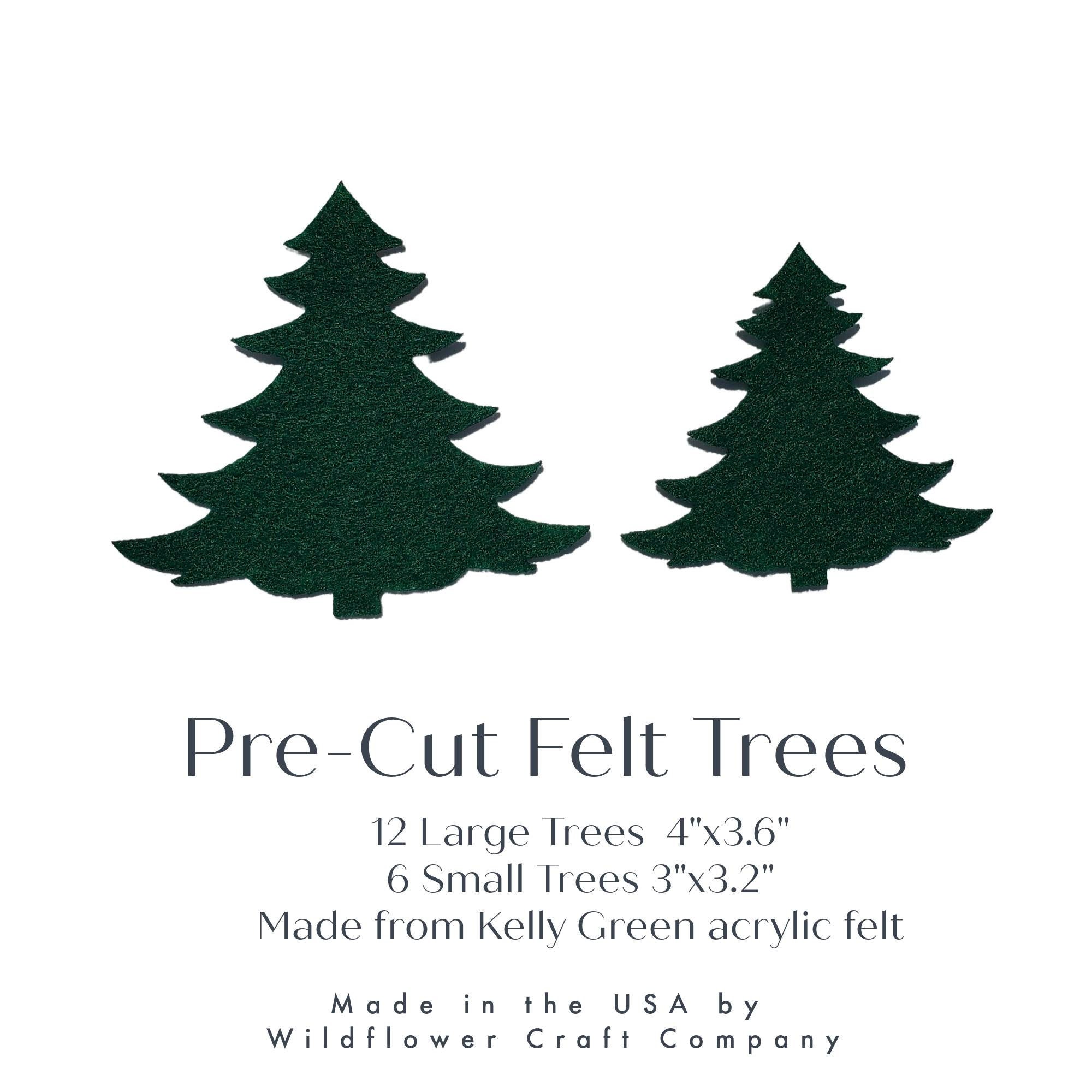 Felt Evergreen Christmas Tree Cut Out | 12 Large - 6 Medium | Die Cut ...