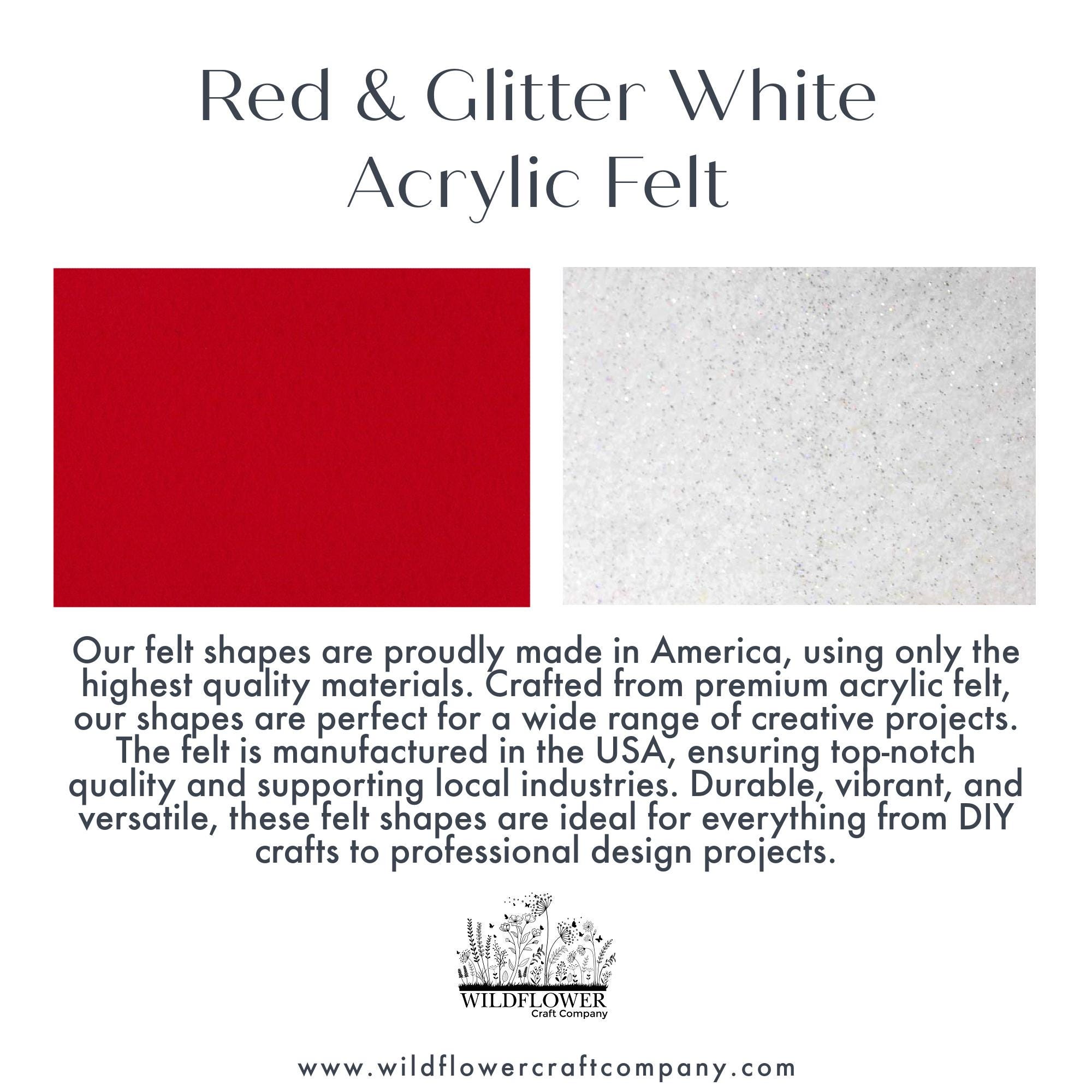 52 Felt Hearts | Pre-cut Shapes for DIY Sewing Crafts | Die Cut Red and ...