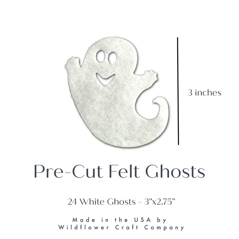 24 Felt Ghosts 3 Inch Pre-cut Shapes for DIY Sewing Crafts Die Cut ...