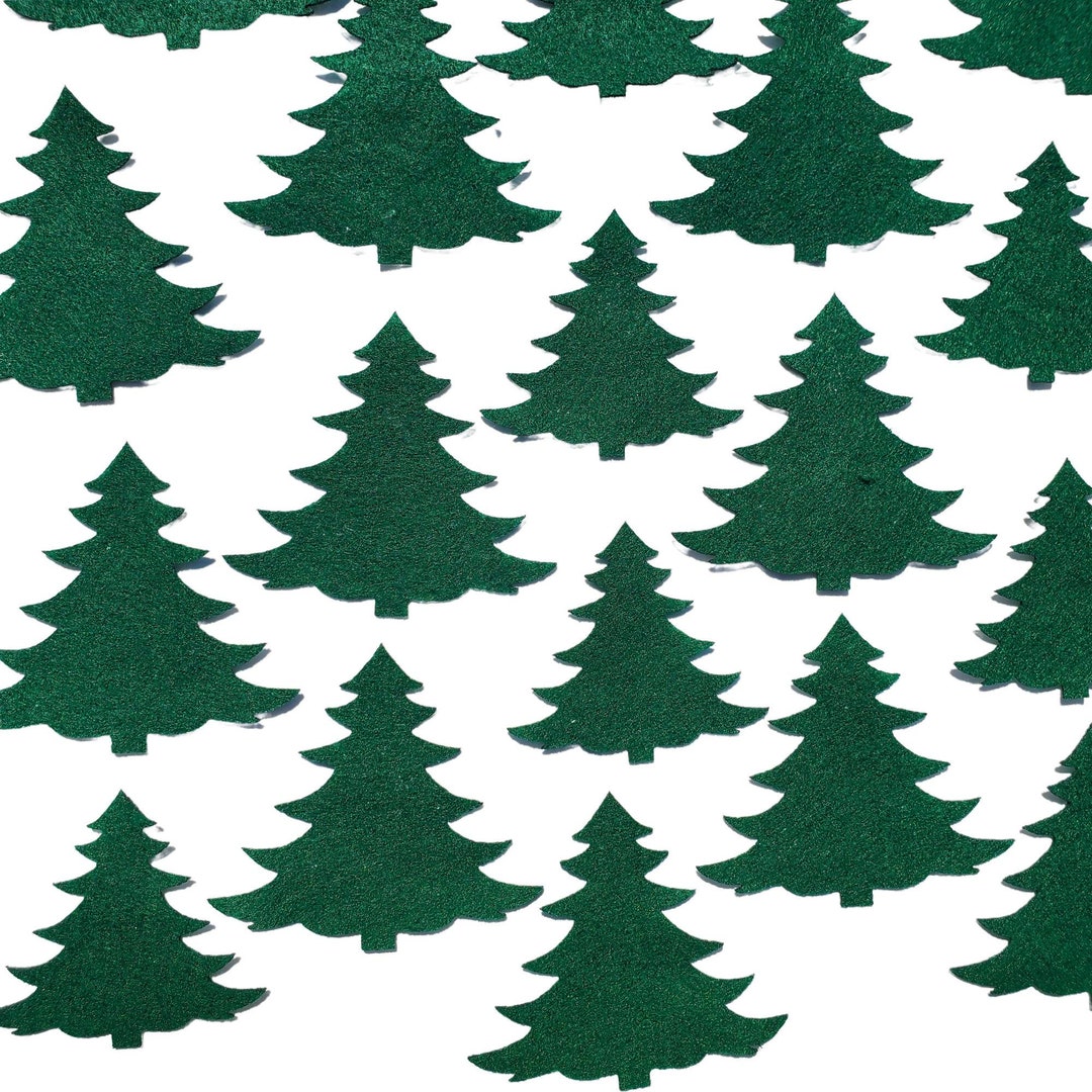 Felt Evergreen Christmas Tree Cut Out | 12 Large - 6 Medium | Die Cut ...