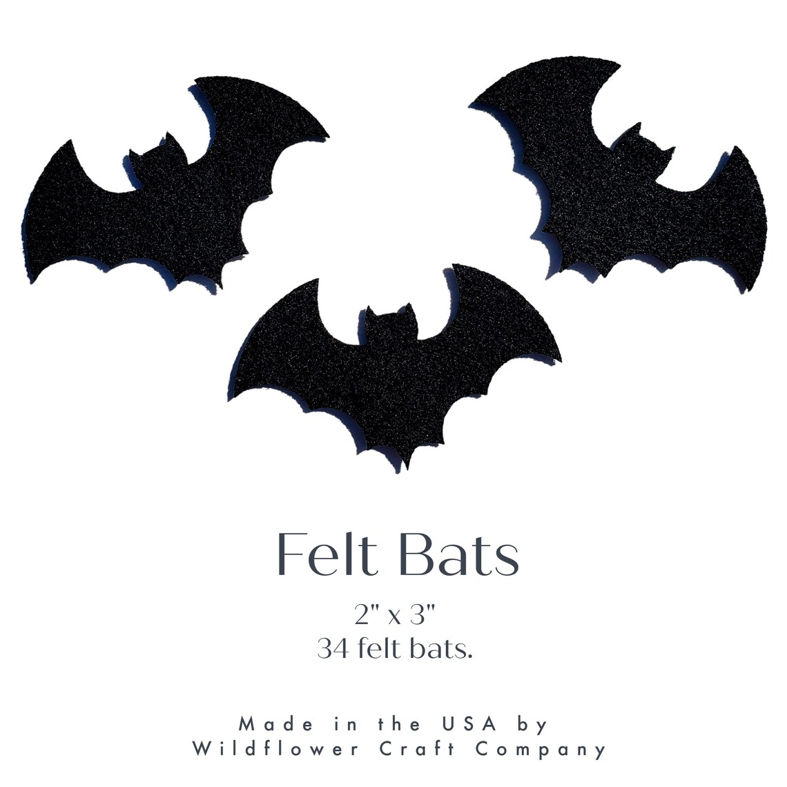 34 Felt Bats Cutouts | Pre-cut Shapes for DIY Sewing Crafts | Die Cut ...