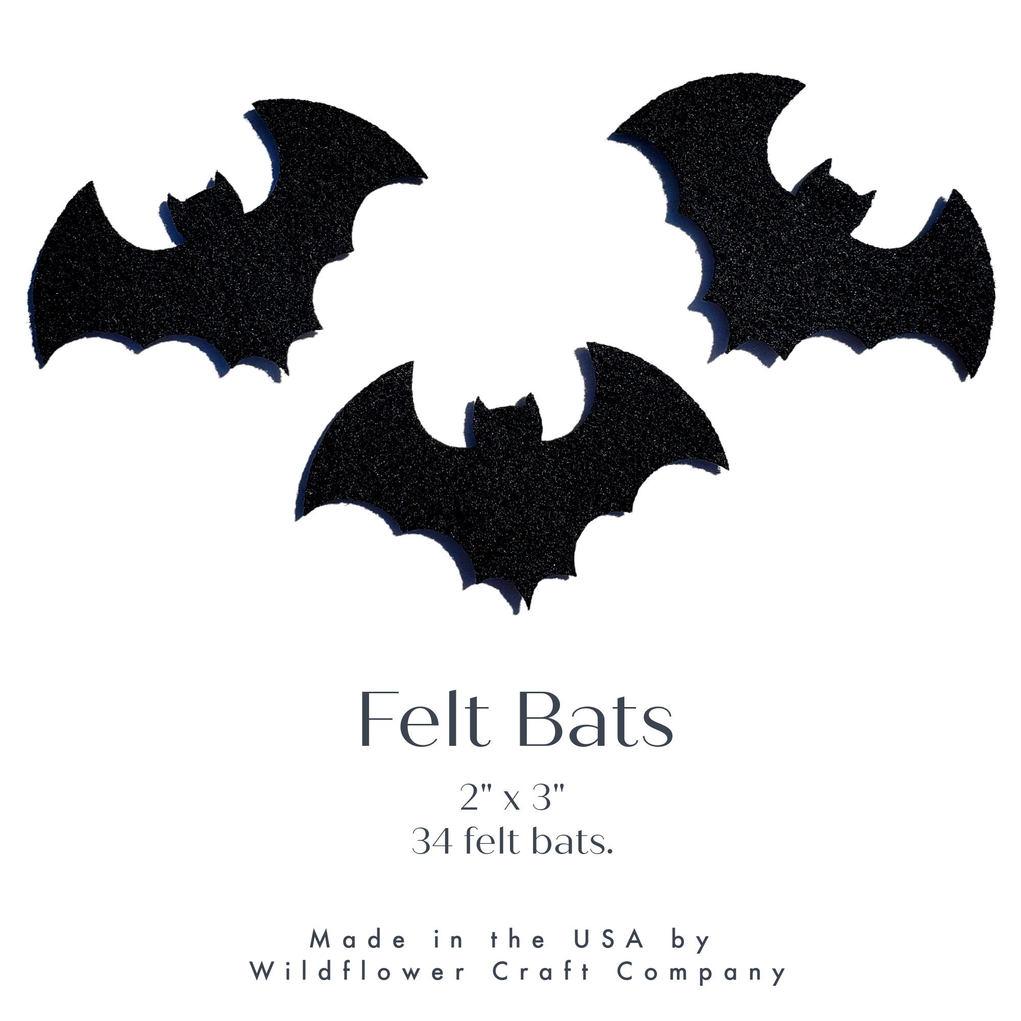 34 Felt Bats Cutouts | Pre-cut Shapes for DIY Sewing Crafts | Die Cut ...