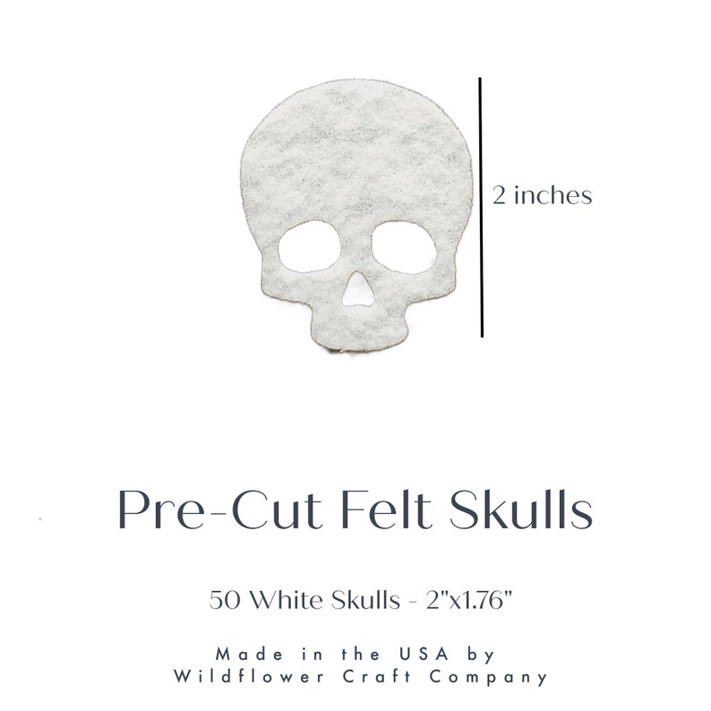 50 Pre-cut Felt Skulls | Precut Shapes for DIY Sewing Crafts | Die Cut ...