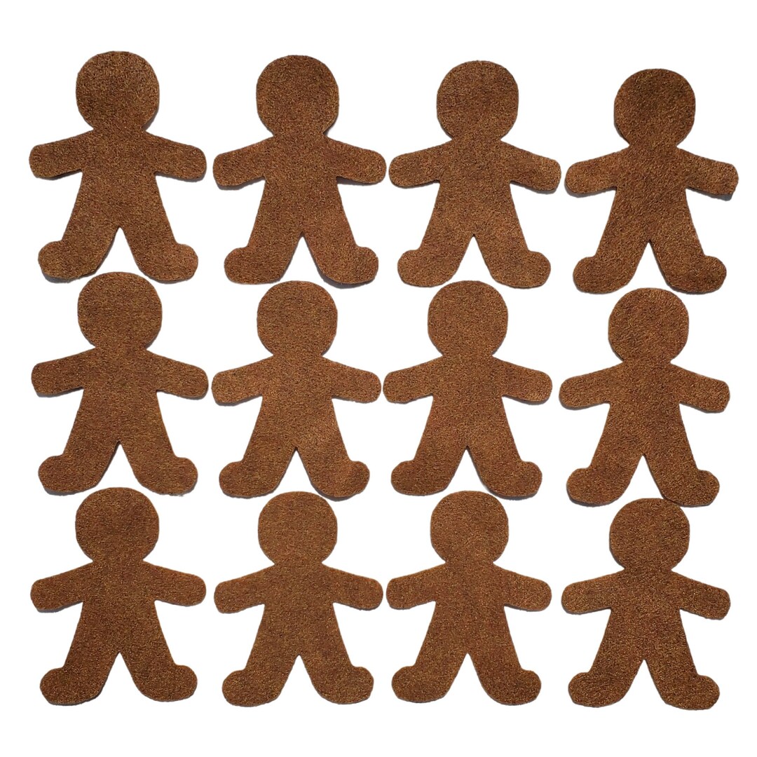 Precut Felt Gingerbread Man | 12 Large Cut Out Gingerbread | Die Cut ...