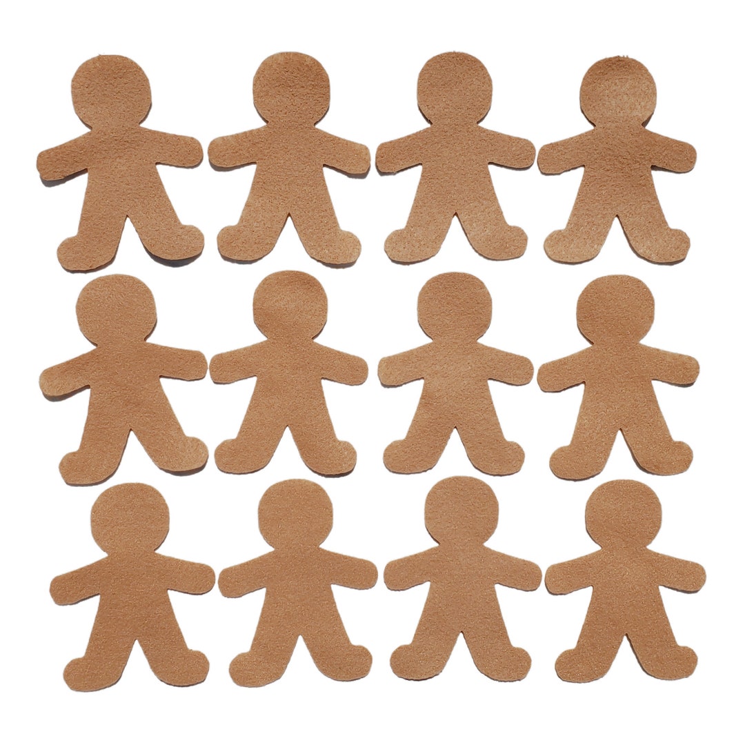 Precut Felt Gingerbread Man | 12 Large Cut Out Gingerbread | Die Cut ...