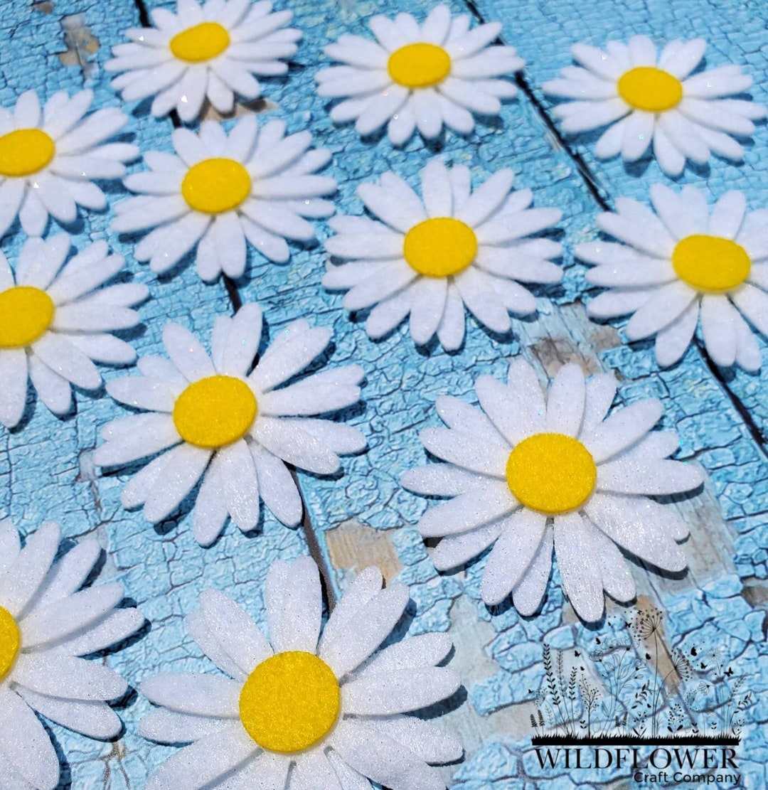 Felt Daisy Flower Cut Out | Pre-cut Shapes for DIY Sewing Crafts | 20 ...