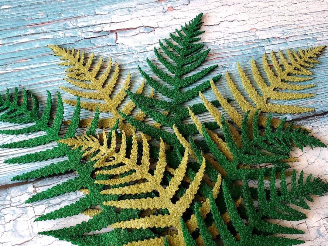 10 Large Felt Ferns | Pre-cut Shapes for DIY Cardmaking and Sewing ...