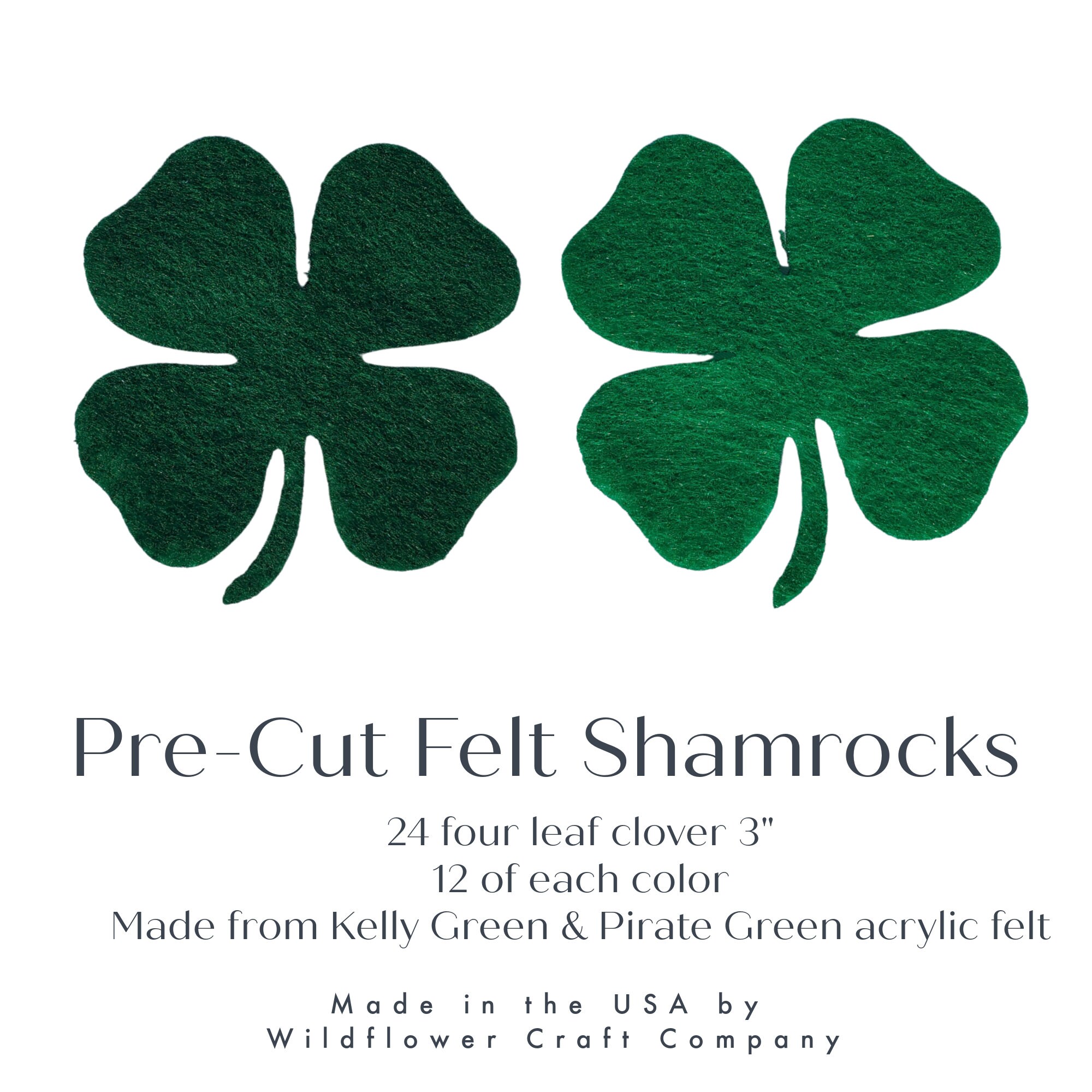 24 Felt 4 Leaf Clover Shamrocks | Pre-cut Shapes for DIY Sewing Crafts ...