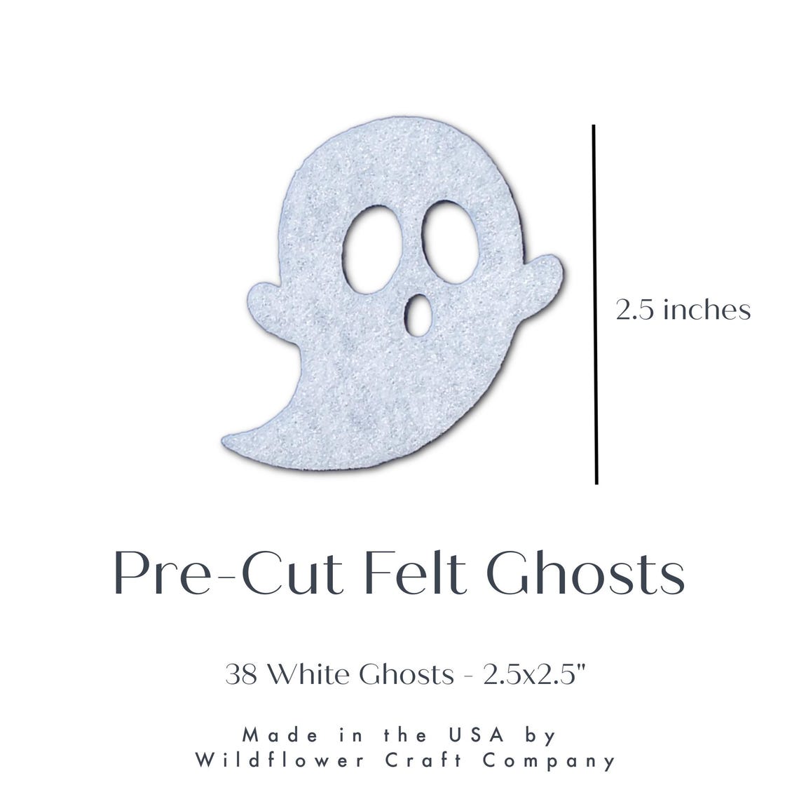 38 Felt Ghosts| 2.5 Inch Pre-cut Shapes for DIY Sewing Crafts | Die Cut ...