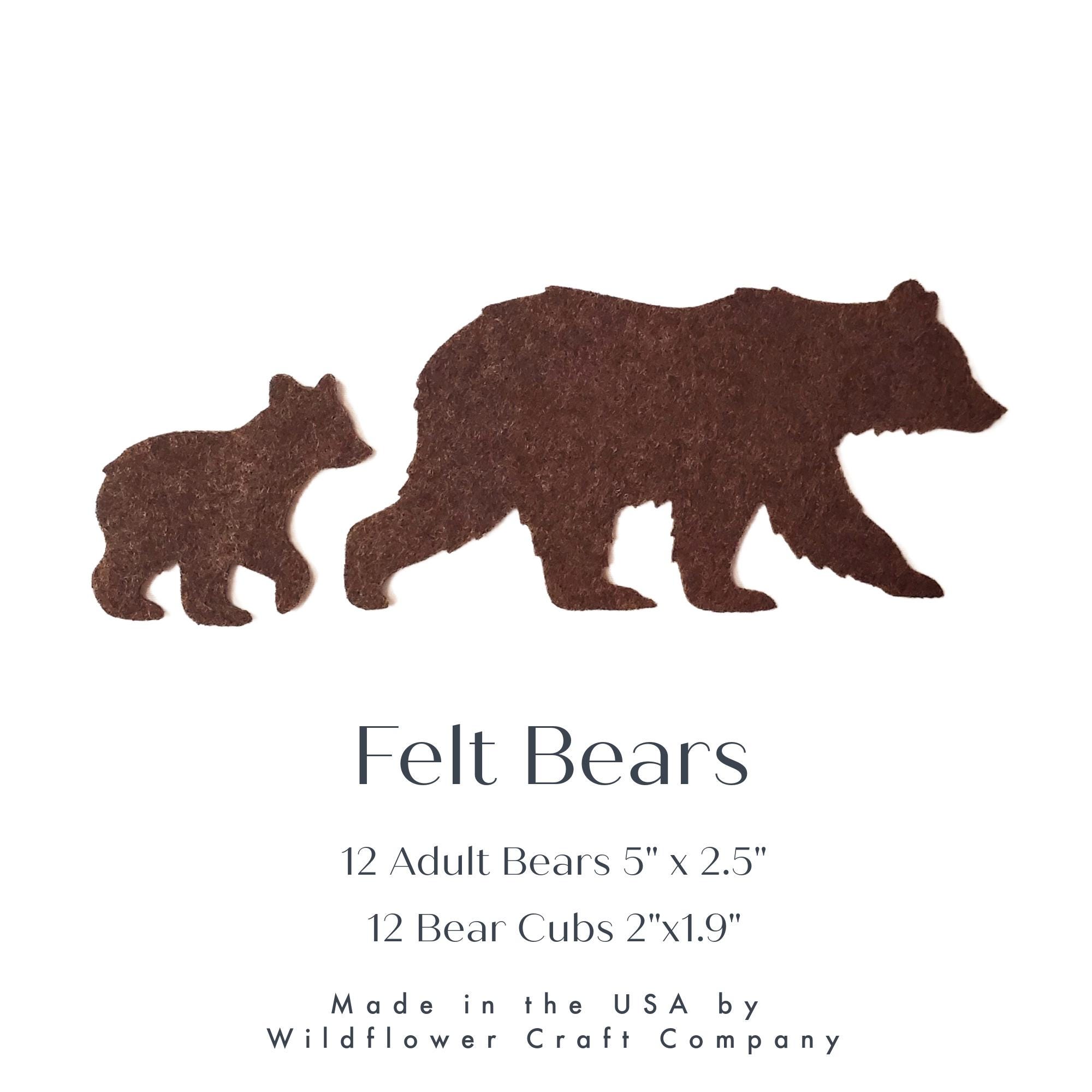 24 Felt Bears | Pre-cut Shapes for DIY Sewing & Cardmaking Crafts | Die ...