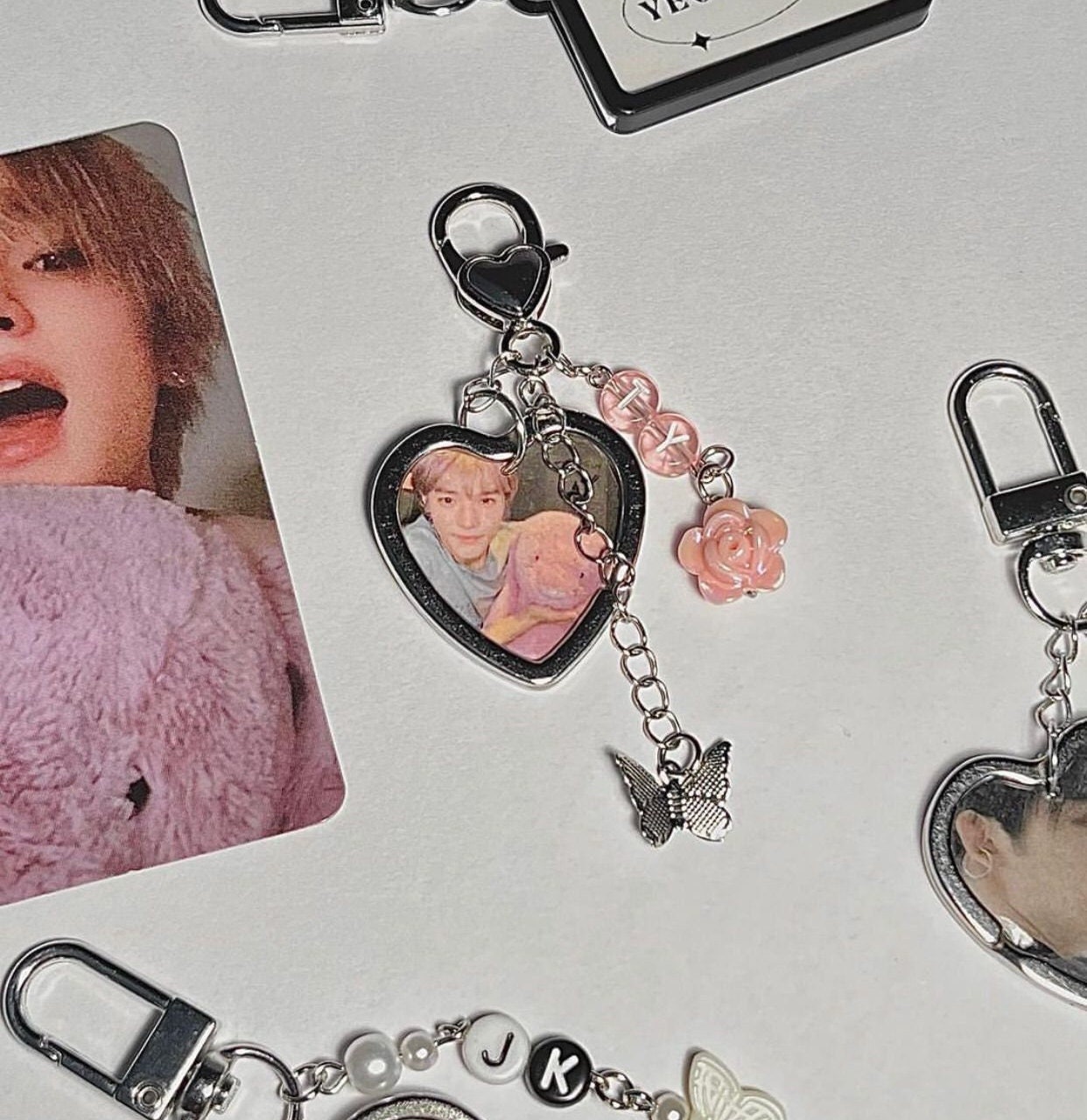 NCT Taeyong Keyring Bunny Photo Heart Lightstick Photocard - Etsy