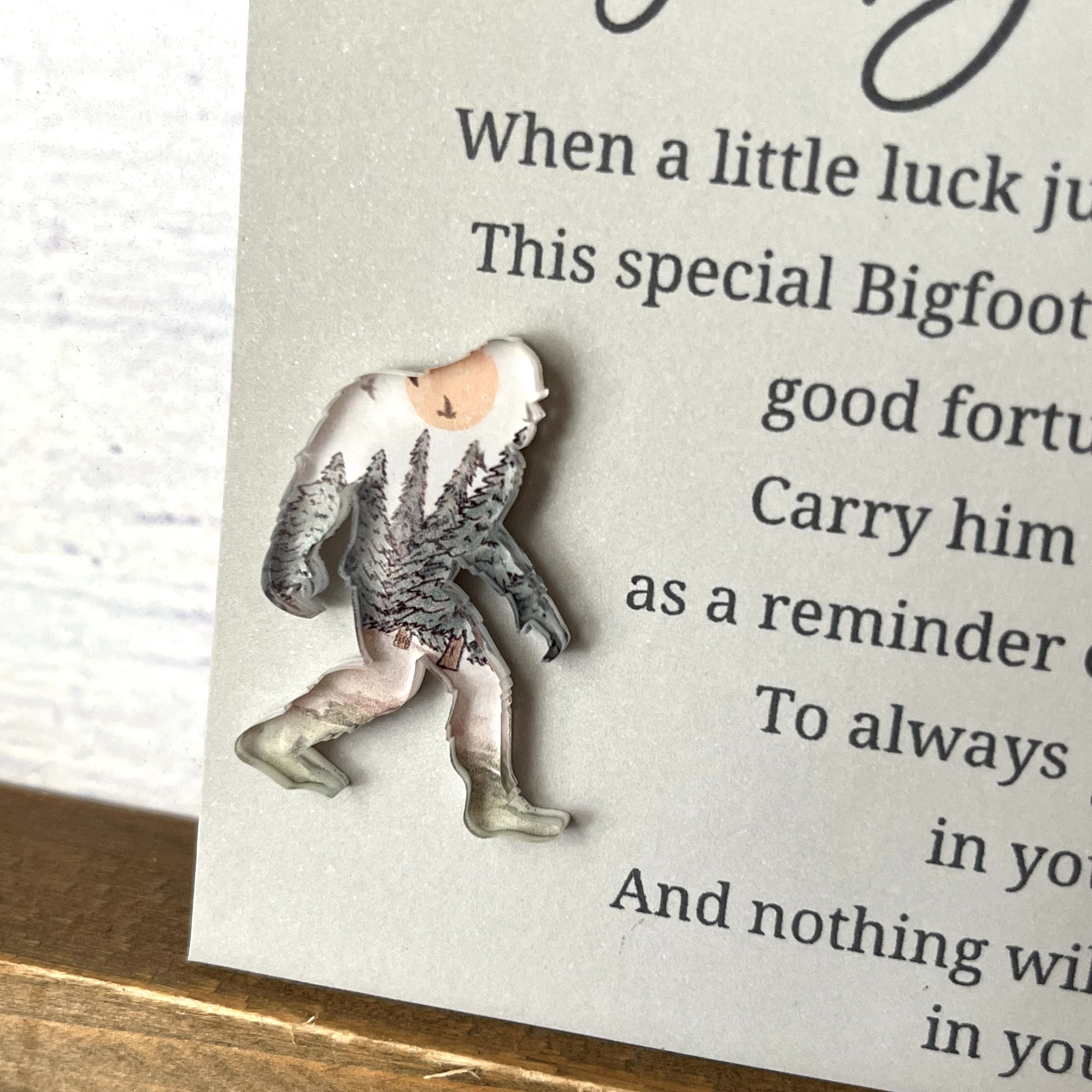 Bigfoot Lucky Pin: Acrylic Cryptid Sasquatch Gift - Etsy