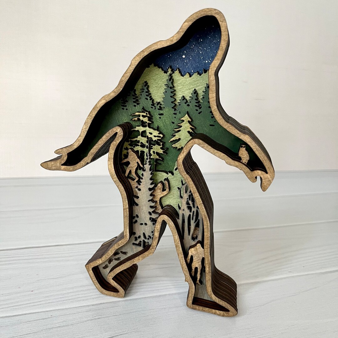 Bigfoot Night Sky Painted Sasquatch Theme Room Decor Cryptid Birthday ...