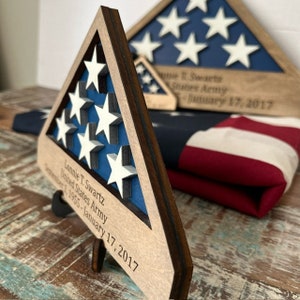 Personalized Folded Flag Military Gift for Retirement Memorial ...
